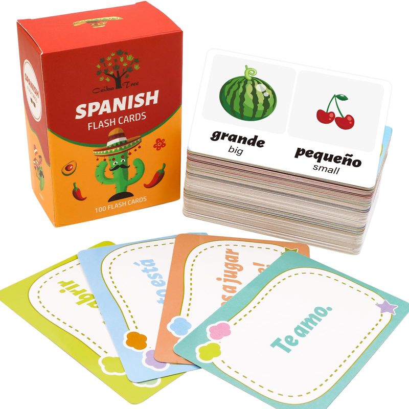 Spanish Flash Cards 100 English to Spanish Verb Conjugation Phrases ...