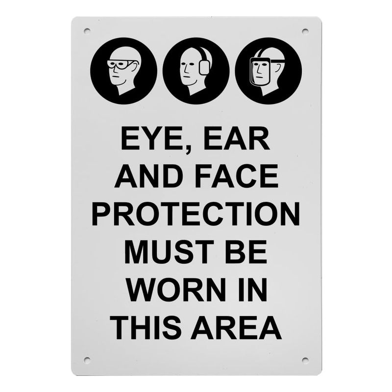 Eye, Ear And Face Protection Sign, 8.5 x 11 in" OSHA Compliant PPE ...