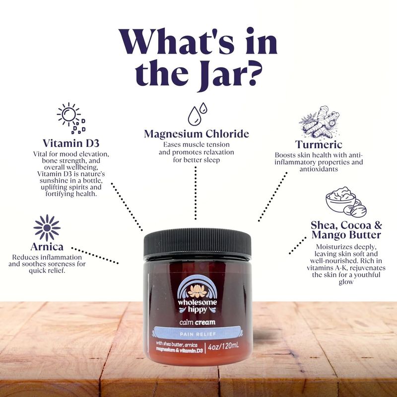 WHOLESOME HIPPY Calm Cream with Magnesium - Vitamin D3 - Magnesium ...