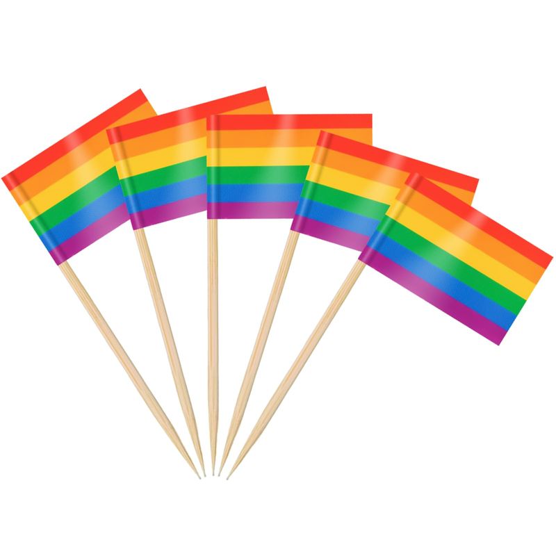 AhfuLife 100pcs Rainbow Pride Toothpick Flags Cake Toppers, LGBTQ Pride ...
