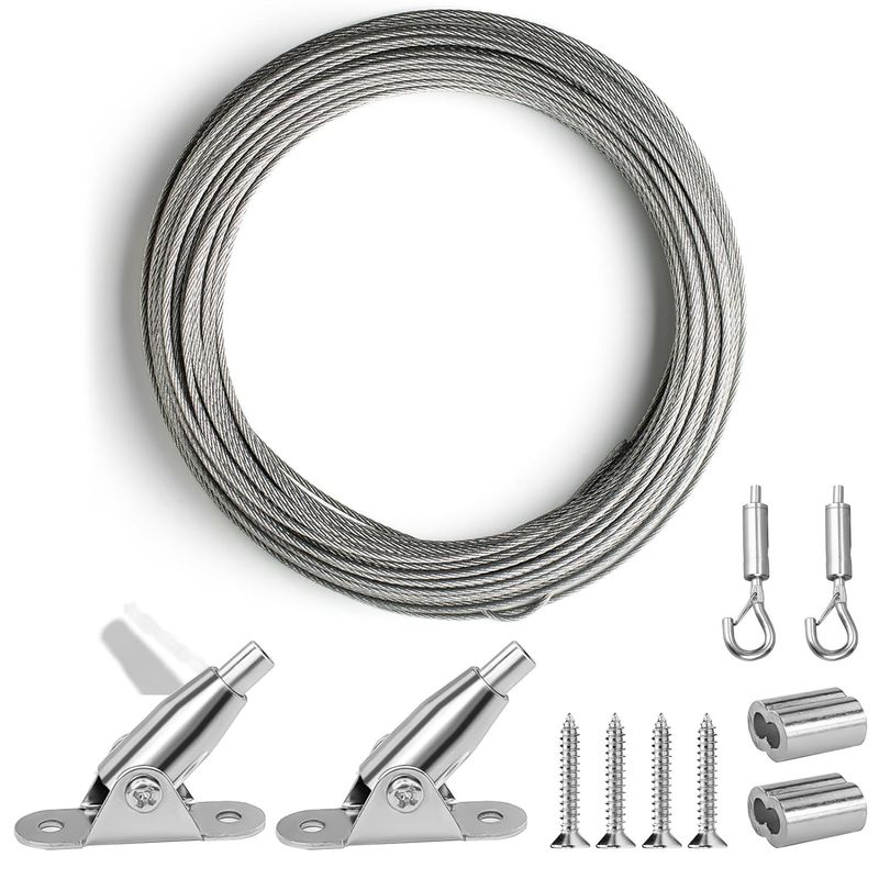 REJOECE 8M/2mm Stainless Steel Wire Rope Kit, Garden Wire for Climbing ...