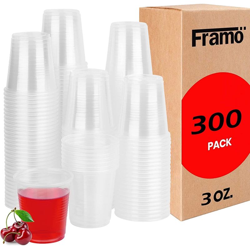 Framo 3 Oz Clear Plastic Cups, Small Disposable Bathroom Mouthwash Cups ...