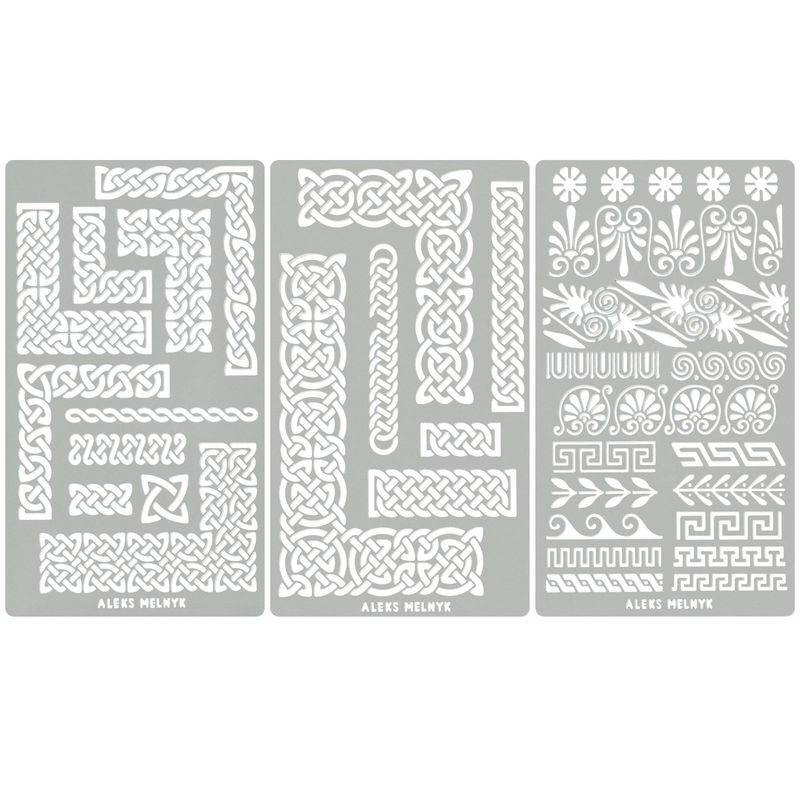 Aleks Melnyk No.36 Small Border Stencils for Bullet Journaling, Greek ...