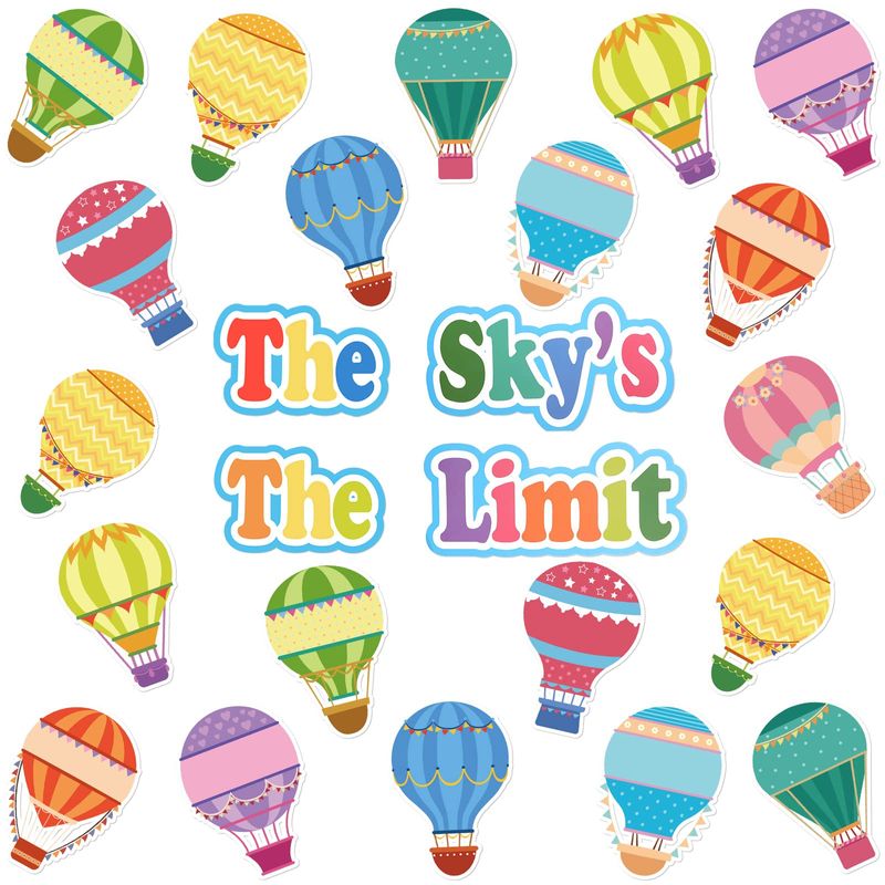 68 Pcs Hot Air Balloon Bulletin Board Cutouts Back to School Colorful ...