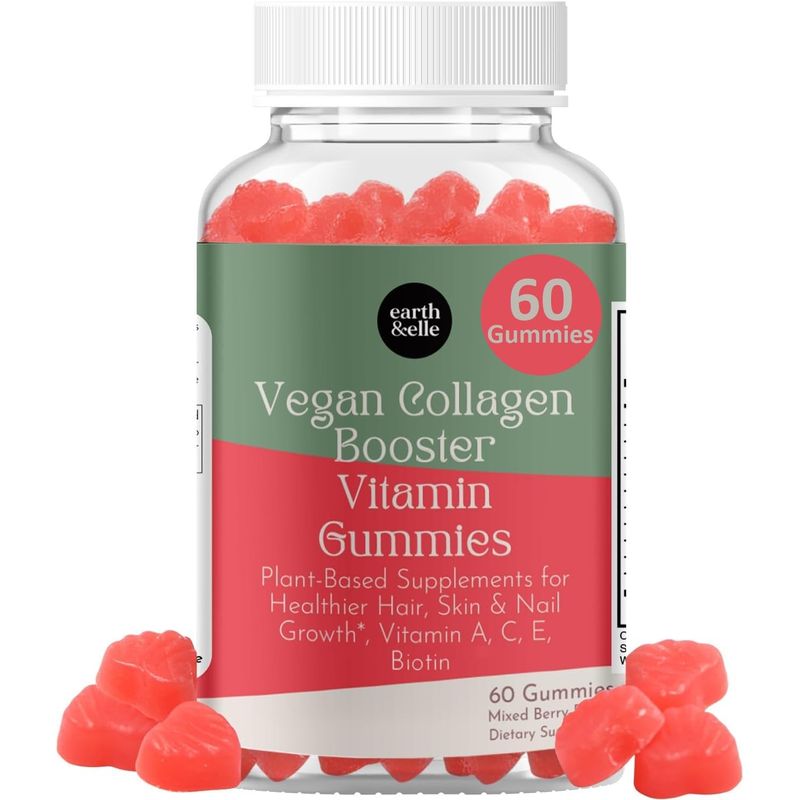 earth & elle Vegan Collagen Booster Gummies for Women with Biotin and ...