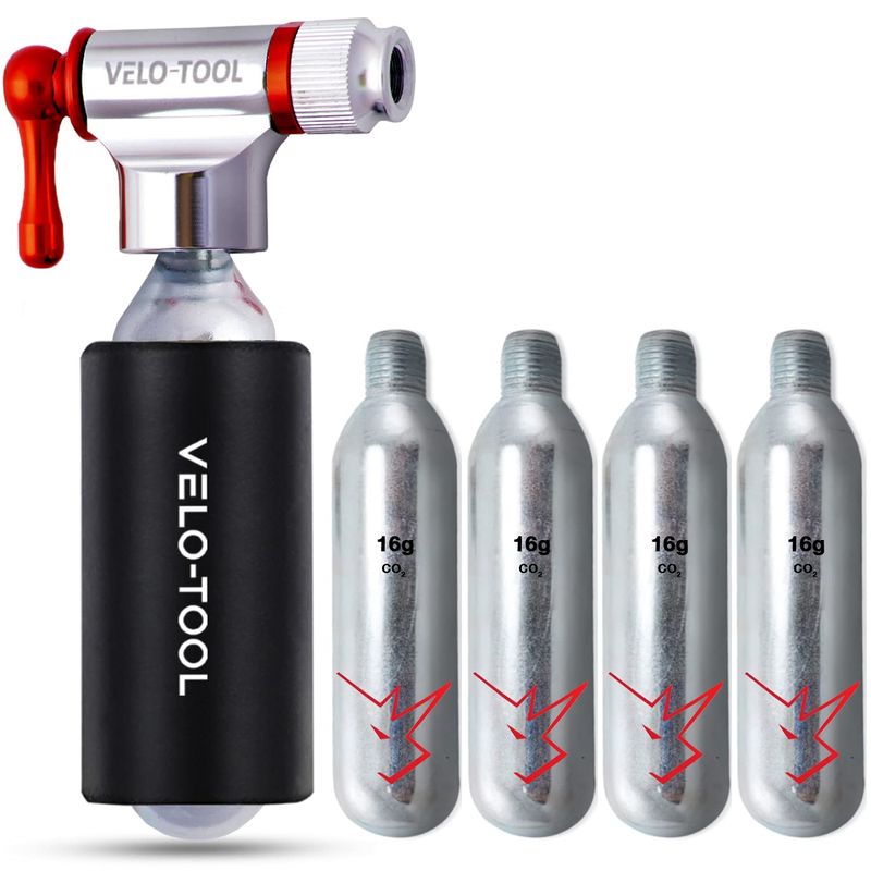 Velo-Tool™ CO2 Inflator Bike Pump – Premium, Quick & Lightweight + 5 x ...