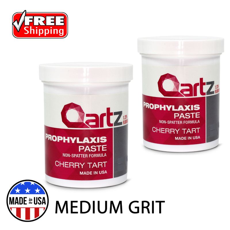 MEDIUM GRIT CHERRY TART QARTZ PROPHY PASTE DENTAL PROPHYLAXIS -2x (12oz ...