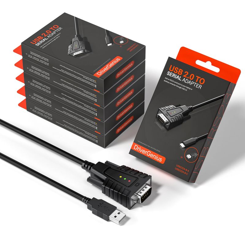 DriverGenius USB232A-B-A | USB to Serial (DB9) Adapter with 3 x LEDs ...
