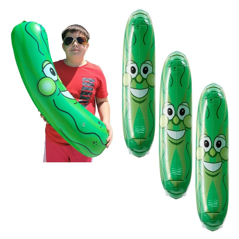 Giant Jumbo 36" Green Inflatable Smiling Pickle Head (3 FEET) Vinyl ...