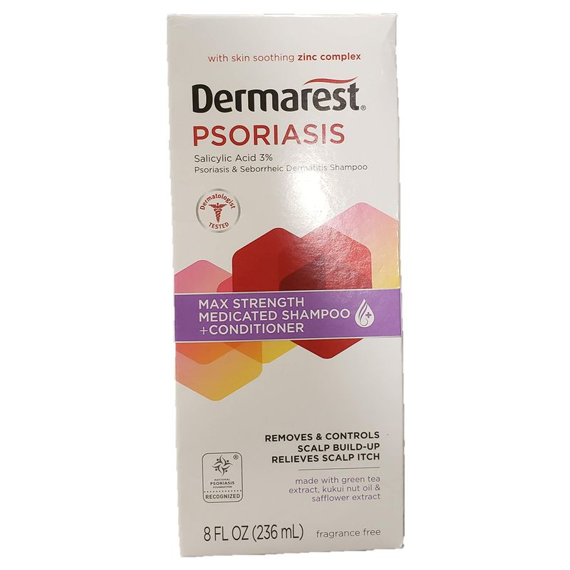 Dermarest Medicated Shampoo Plus Conditioner for Psoriasis, 8 fl oz (5 ...