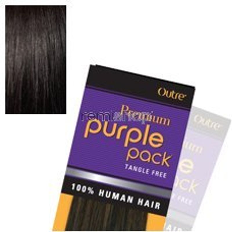 Outre Purple Pack 100% Human Hair Weave (20 inches, 1B(Off Black ...