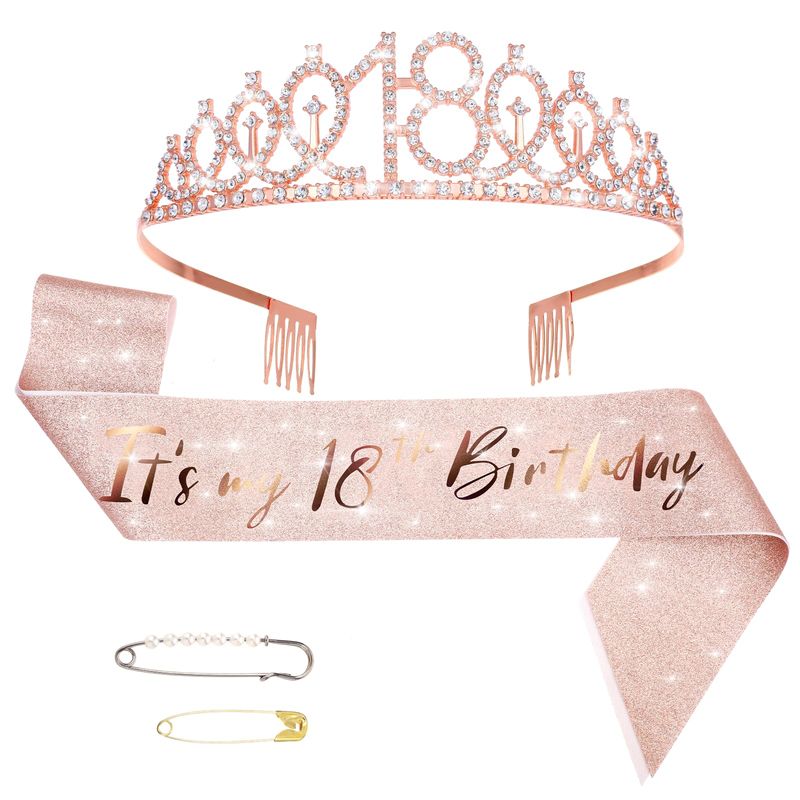 18th Birthday Sash and Tiara, 18th Birthday Decorations Gifts for Girls ...