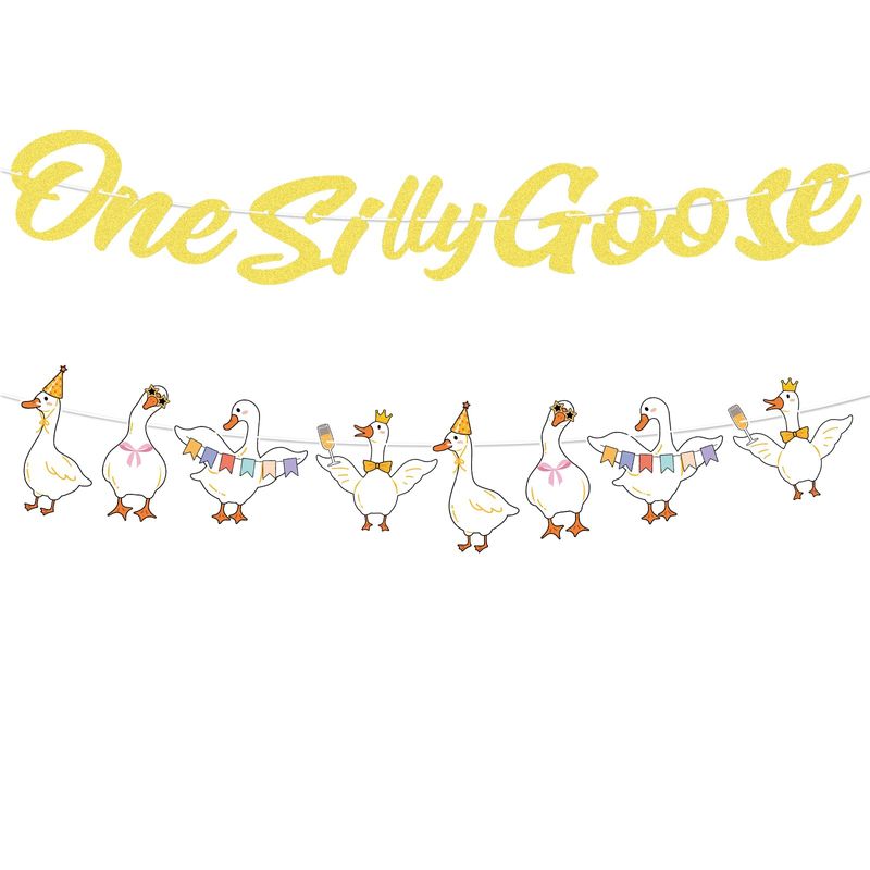 Tinoaly One Silly Goose Banner, Farm Animal Theme Banner Goose Themed ...