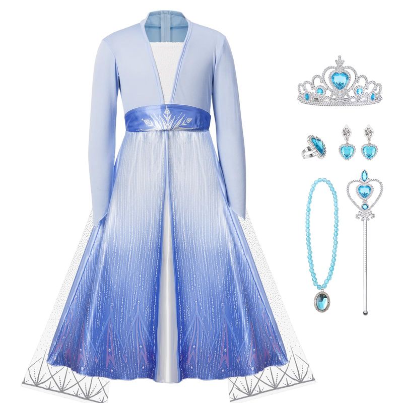 AUYAO Elsa Princess Costume Frozen Elsa Dress Up for Girl, Elsa Anna ...