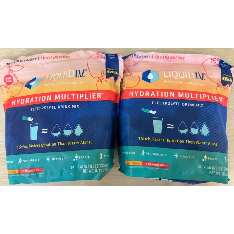 Liquid I.V. Hydration Multiplier, Golden Cherry & Strawberry (2 Packs ...
