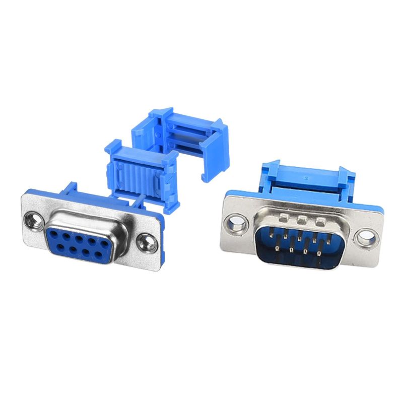 sourcing map D-SUB DB9 9 Pin Male IDC Type Crimp Adapter Connector and ...