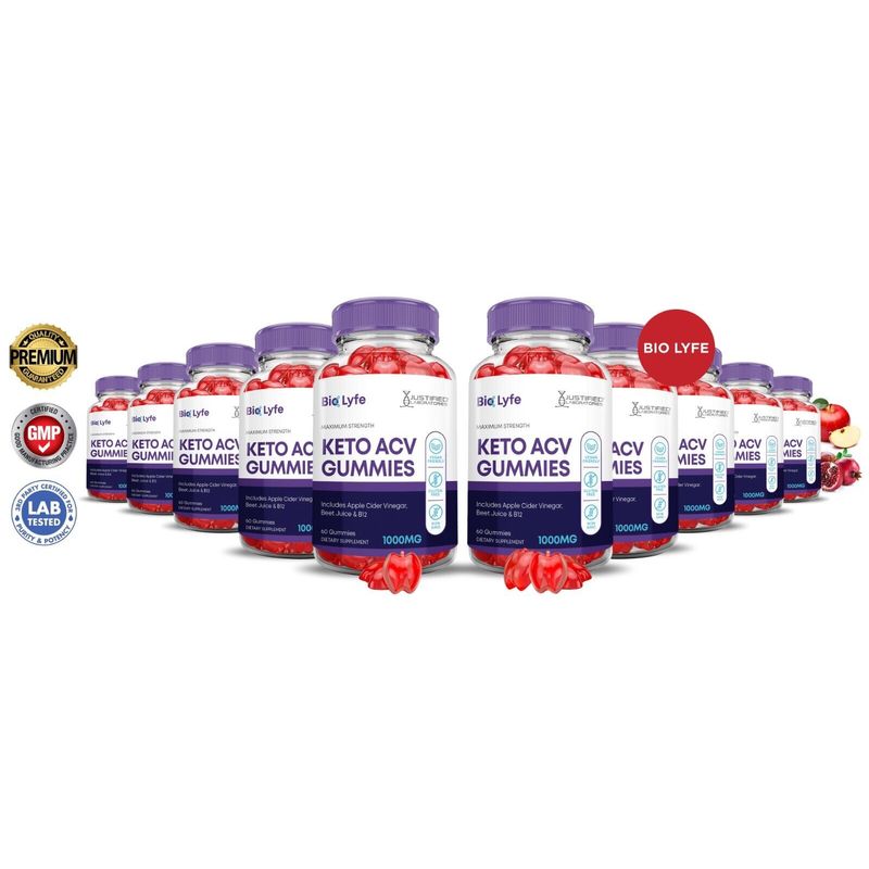 Bio Lyfe Biolyfe Biolife Keto ACV Gummies 1000MG Apple Cider Vinegar 10 ...