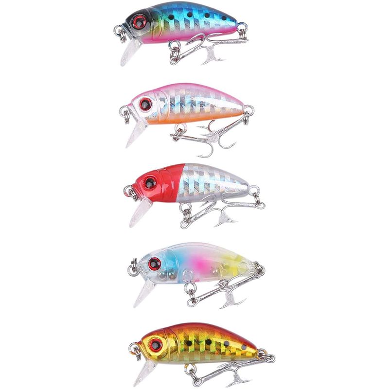 Micro Minnow Lures Sinking 2.5g 35mm Set of 5 Small Plug Ajing Mebaling ...