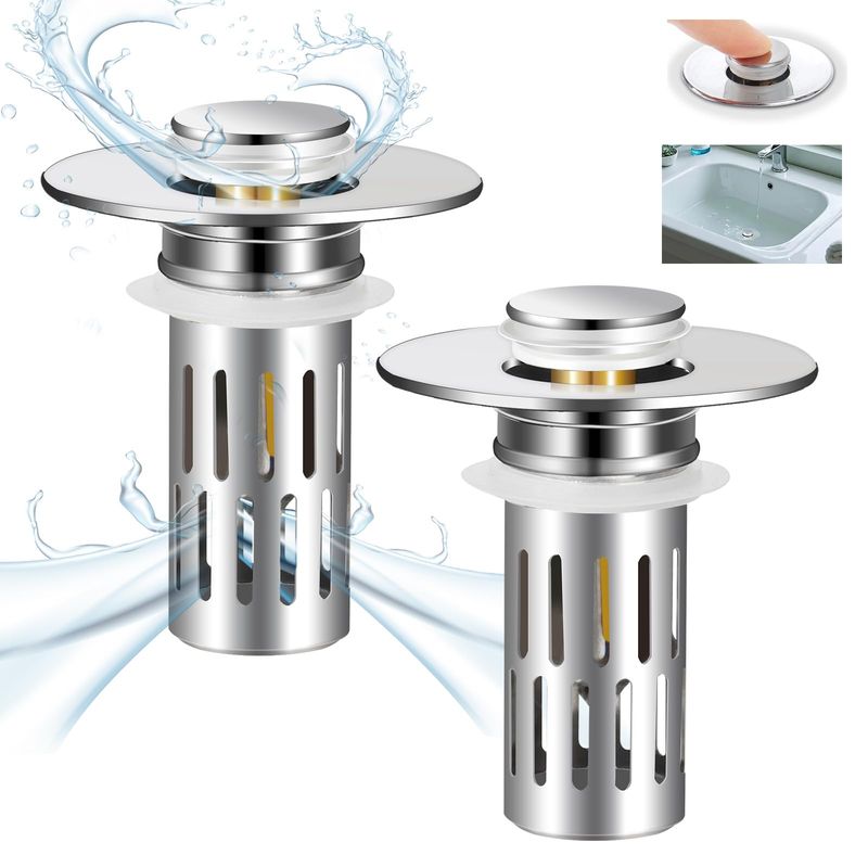 Nevellir 2 Pack Bathroom Sink Stopper for 1.06-1.50in, Universal ...