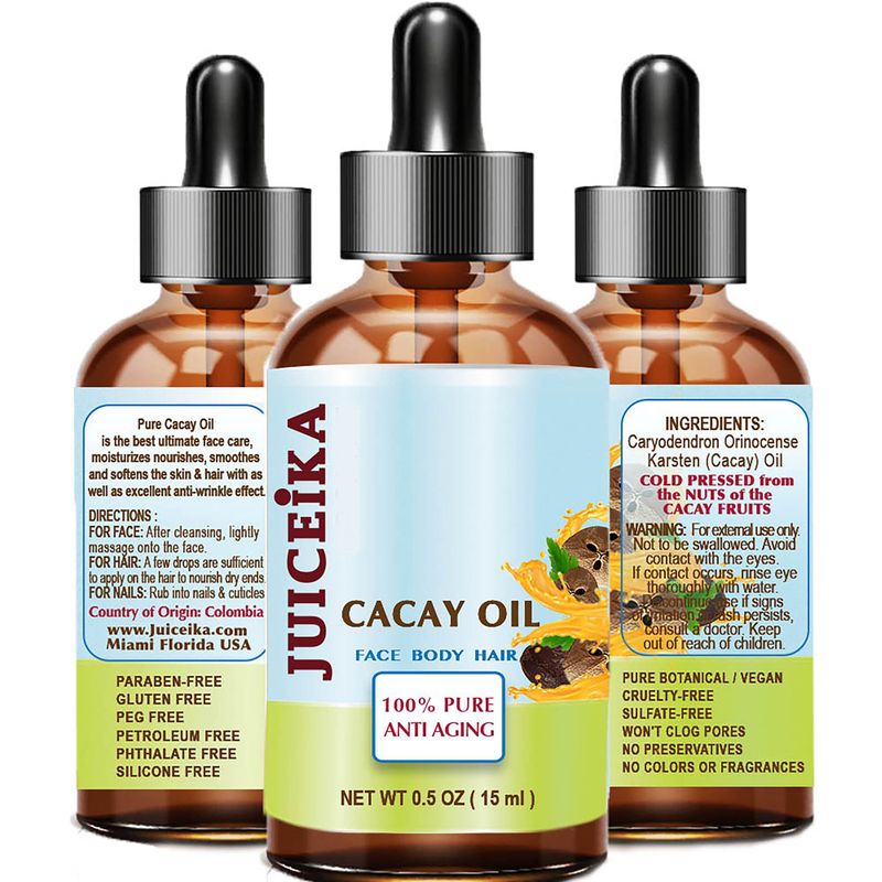 Juiceika CACAY OIL 100% Pure Natural Virgin Unrefined Cold-Pressed ...