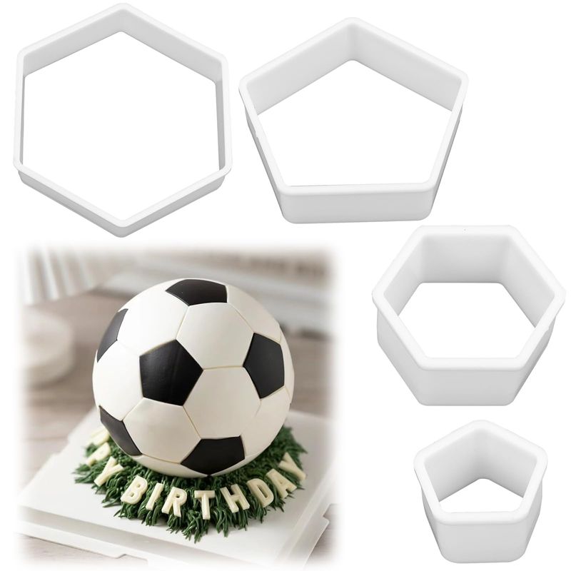 Set of 4 Football Cutters, Fondant Football Cookie Cutters, Plastic ...
