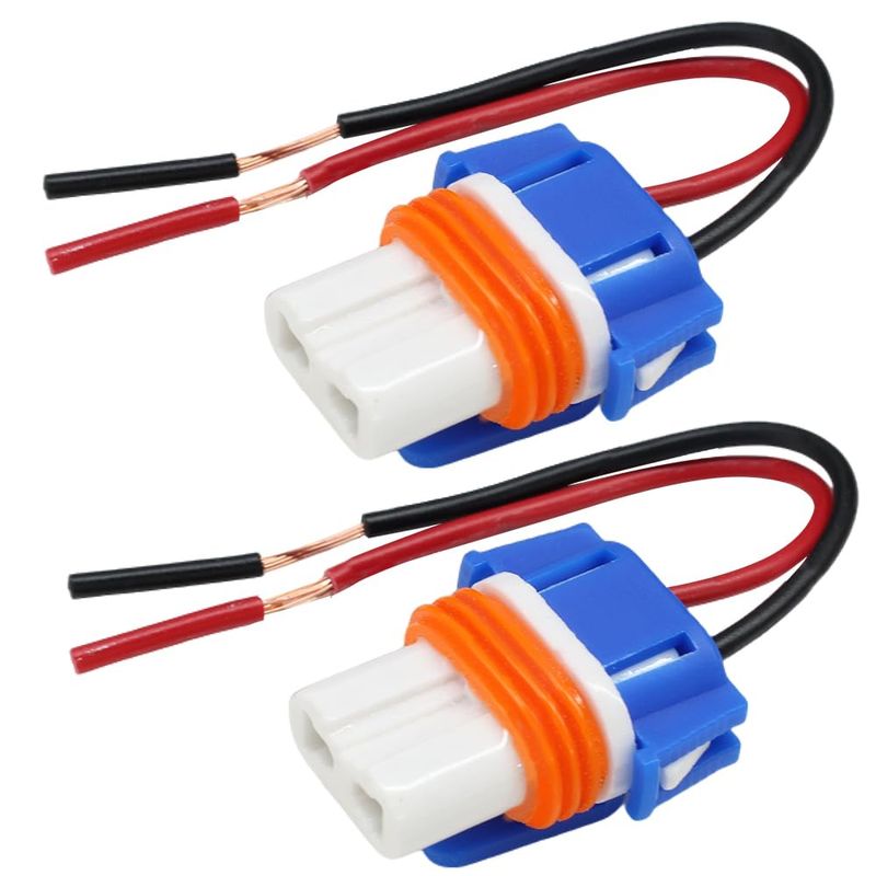 Riloer 2x 9005 Hb3 Headlight Bulb Holder Connector Wire, Straight Plastic 12 / 24V Bulb Holder ...