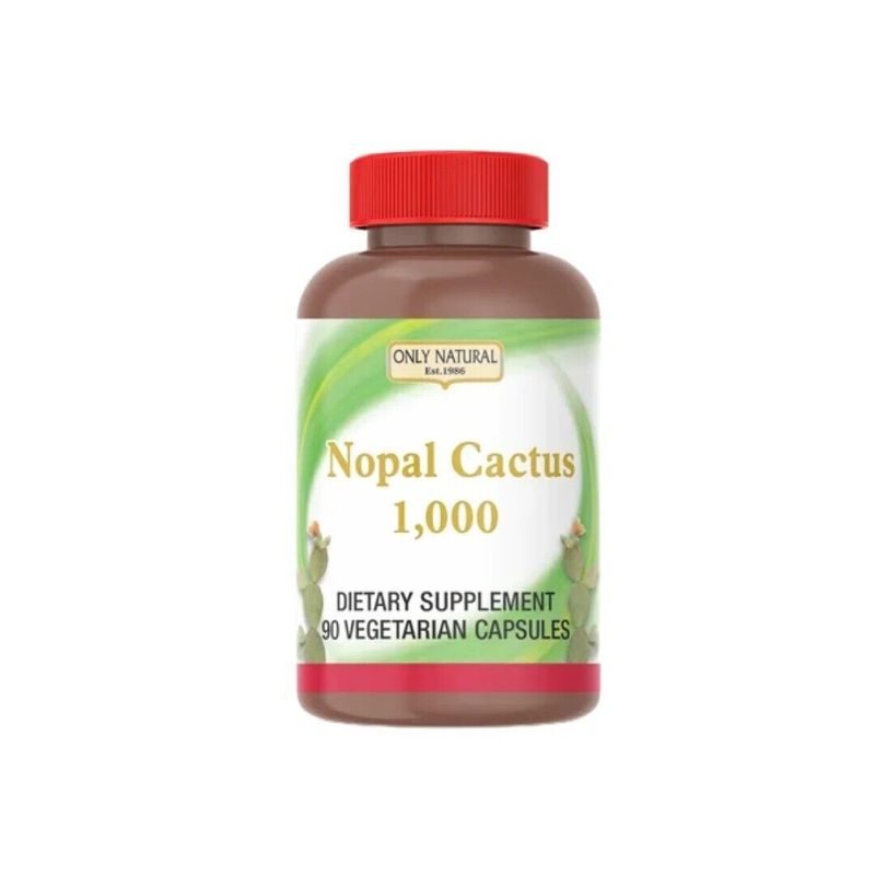 Only Natural Nopal Cactus 1000 Opuntia Veggie Capsules 1000mg 90 ct ...
