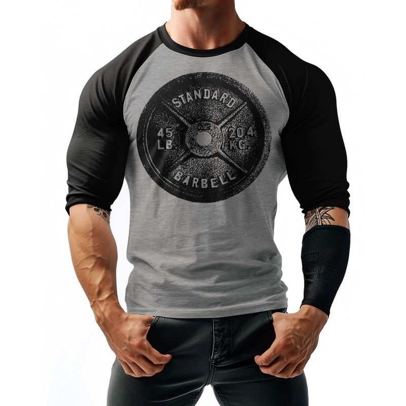 Gymish Lifestyle Deadlift Bench Raglan Shirt for Gym Workout 3/4 Sleeve ...