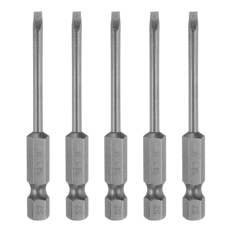 sourcing map 5pcs SL3 Magnetic Slotted Screwdriver Bits 3mm S2 Steel ...