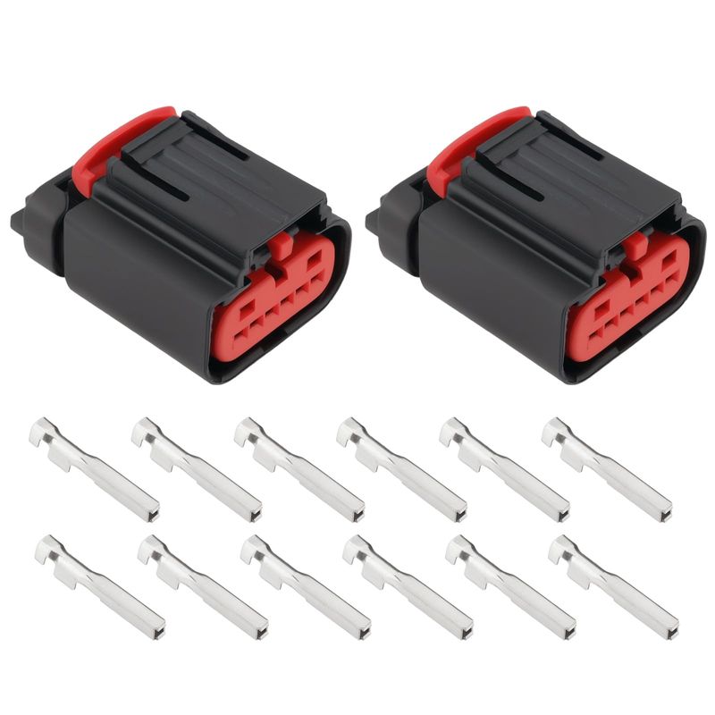 YINETTECH 2PCS 6-Pin MAF Mass Air Flow Connector Plug with 12PCS ...