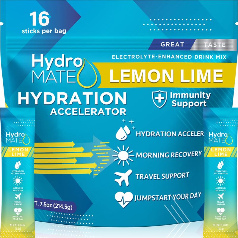 HydroMATE Electrolytes Powder Packets Hydration Accelerator Drink Mix ...