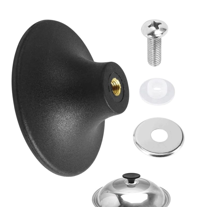 1 Sets Steel Pot Lid knob Screw Handle Black Bakelite and Stainless ...