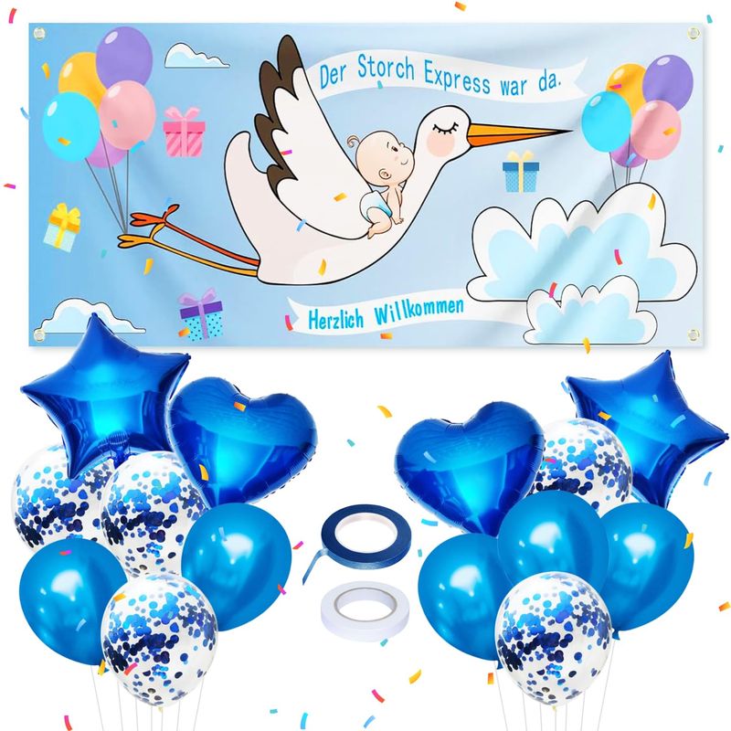 15 Pieces 160 x 70 cm Stork Birth for Outdoor Welcome Home Baby Welcome ...