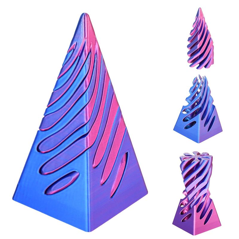 Impossible Pyramid Passthrough Sculpture, 3D Printed Spiral Cone Fidget ...