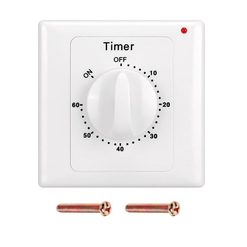 Wvzong Mechanical Countdown Timer Socket - 60 Minute Programmable Switch, 220V 10A, Electrical ...