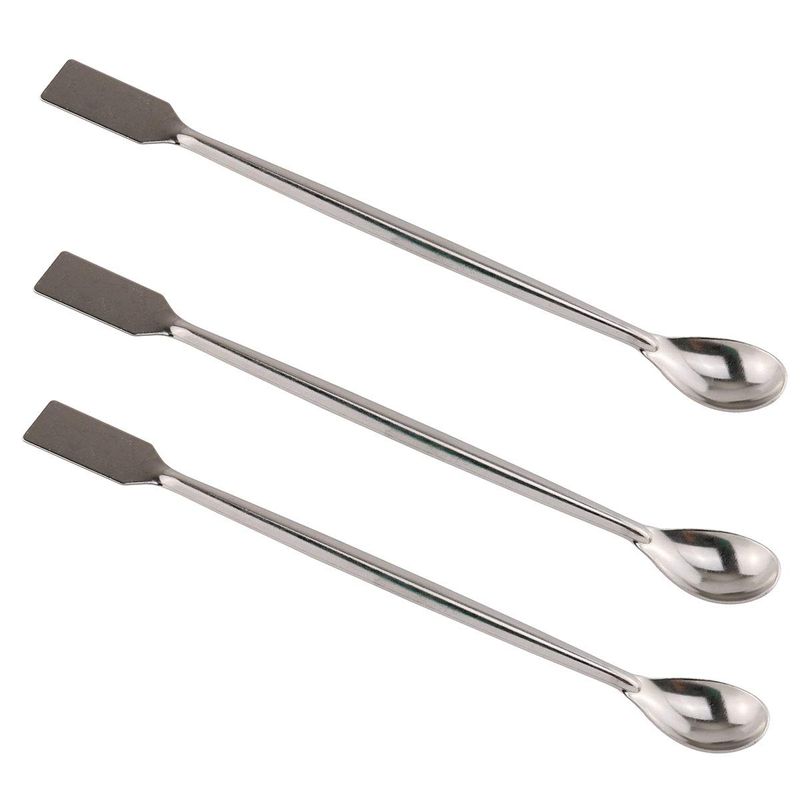 E-outstanding 3PCS Laboratory Spoon Spatula 2 in 1 Stainless Steel Lab ...