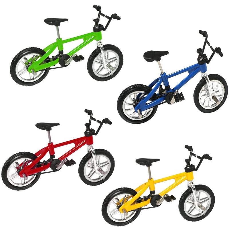 SKJAXF 4 Pcs Finger Bike, Metal Finger Toy Bikes, Mini Bmx Simulation ...
