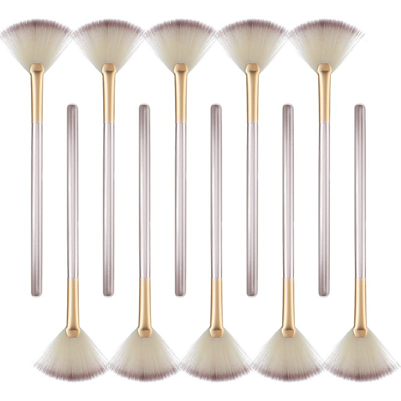10 Pcs Fan Brushes for Facials, Fan Mask Brushes, Soft Facial Brushes ...