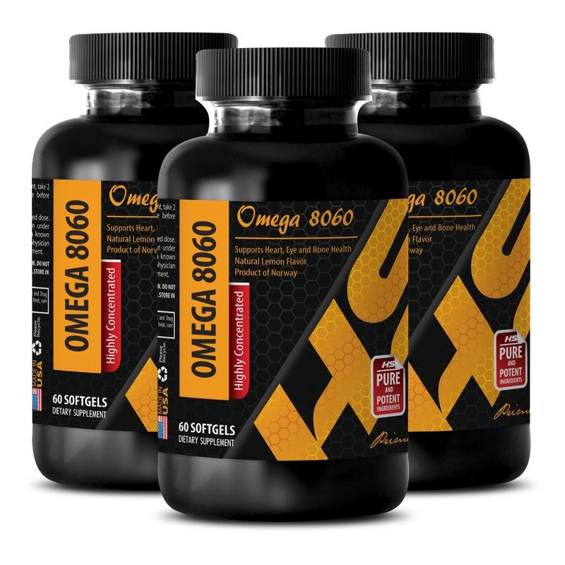 Brain and memory power boost - FISH OIL OMEGA 8060 - eye health - 3 ...