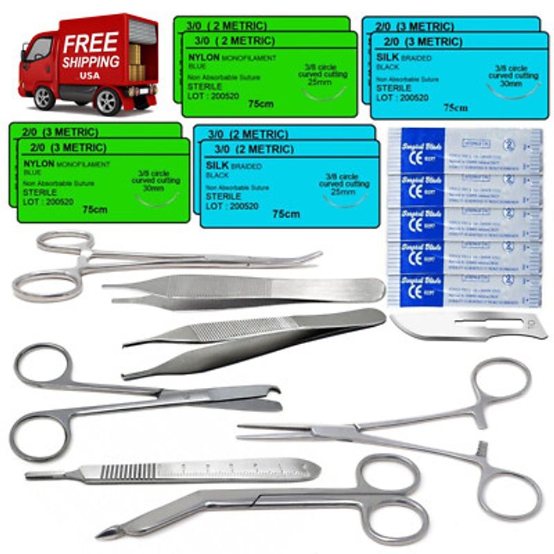 Practice Suture Basic First Aid Kit Training Emergency Trauma Survival ...