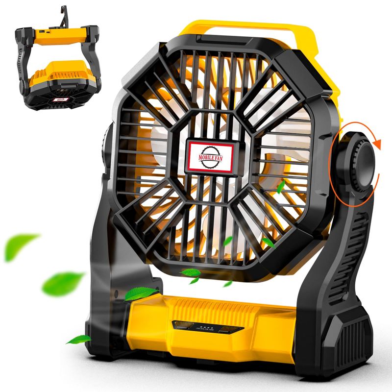 Sendowtek Portable Battery Fan with LED Light, 10400mAh Quiet ...