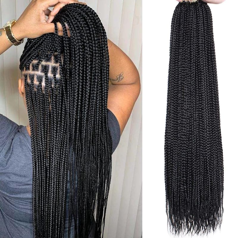 Mscat 8 Packs 24 Inch Box Braids Crochet Hair Pre-looped Knotless ...