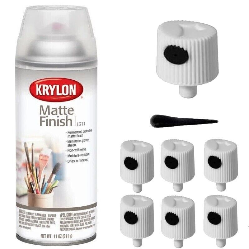 6 Spray Caps for Krylon Matte Finish Acrylic Coating Aerosol Spray ...