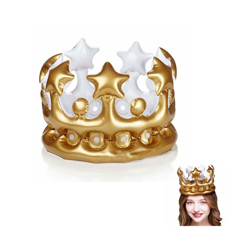 Ciieeo 2pcs Inflatable Crown Happy Birthday Decorations for Boys Gold ...