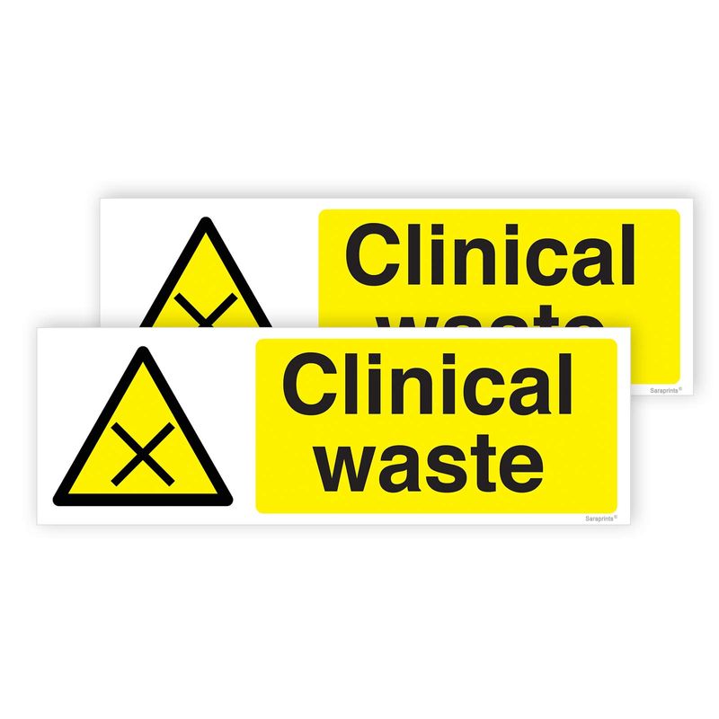 Pack of 2 Clinical Waste Sticker Clinical Waste Label (150 x 50 mm ...
