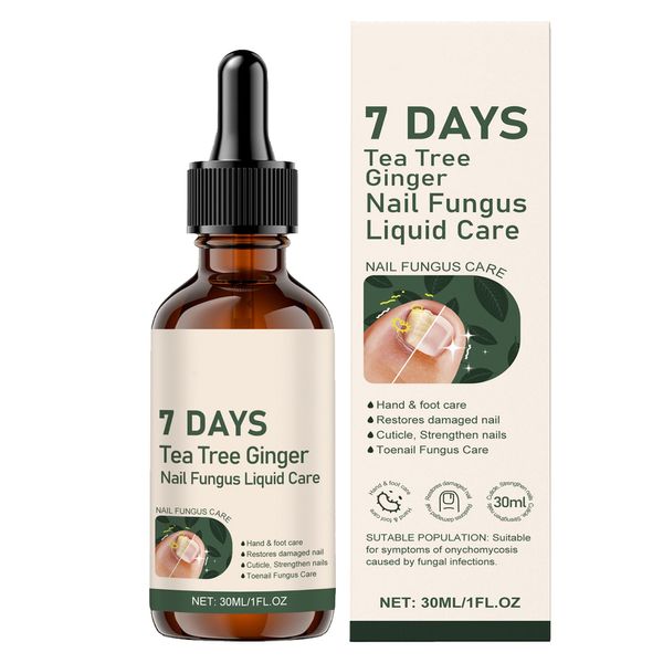 Fungal Nail Treatment, 7 Days Tea Tree Ginger Nail Fungus Liquid Care ...