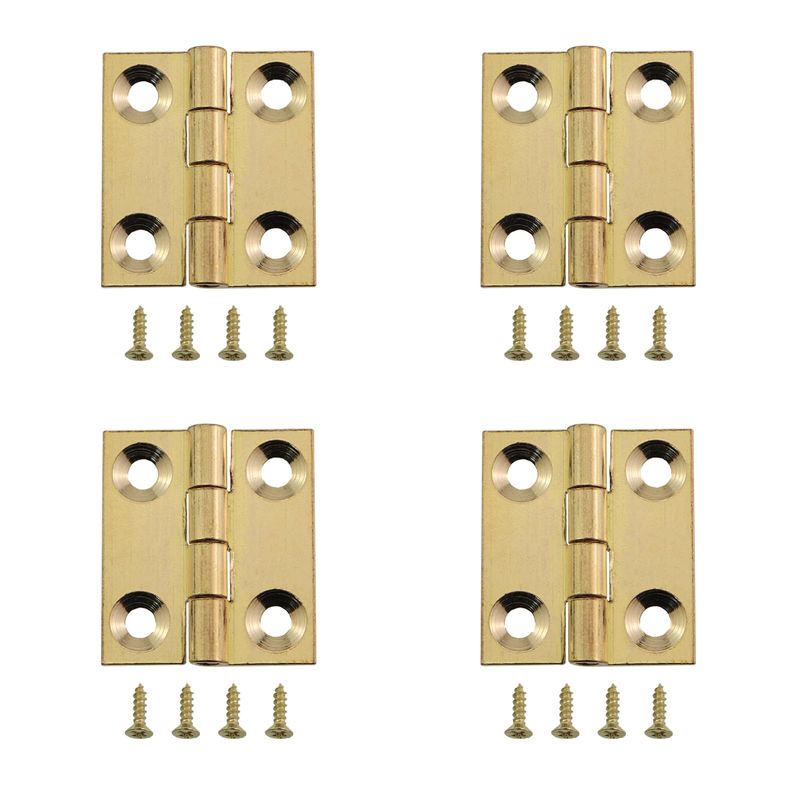 Guifeng 4PCS 1 Inch Brass Mini Hinges Folding Butt Hinge Wooden Box ...
