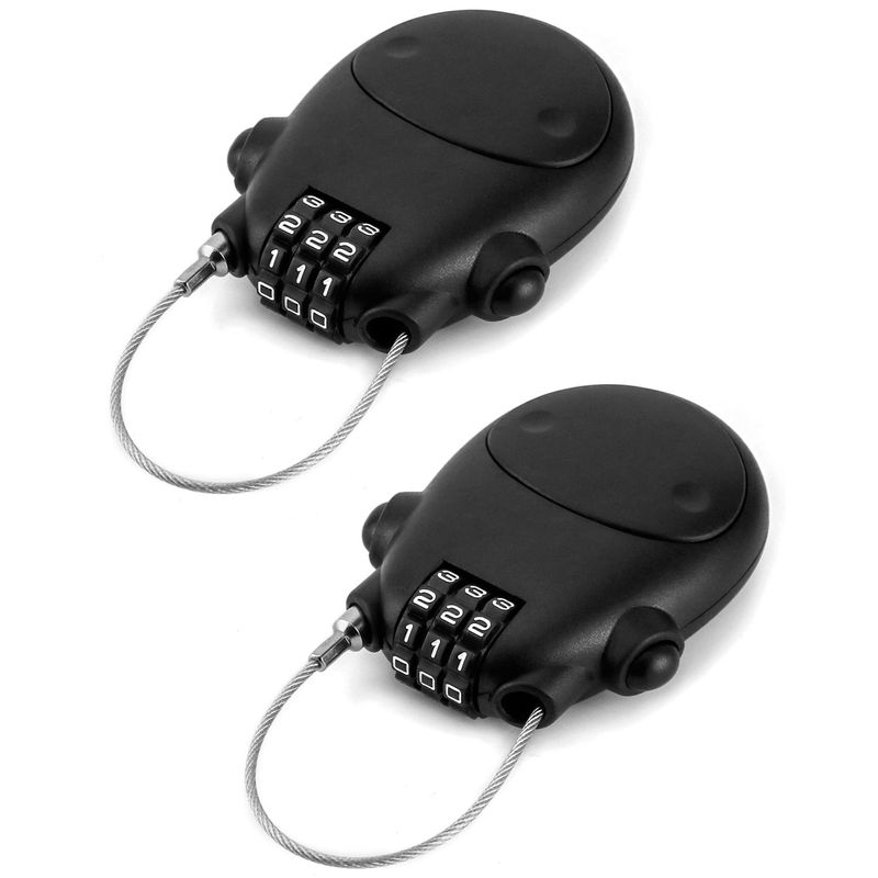 QWORK® 2 Pack 3 Digit Combination Lock, Cable Lock, Security Password ...