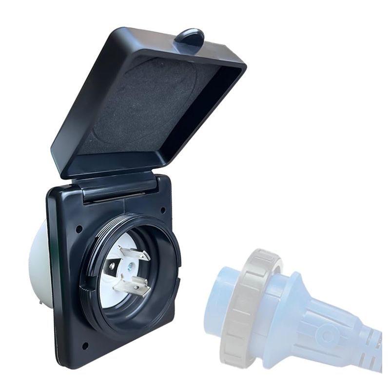30 Amp RV Plug Power Inlet Box,NEMA L5-30P Shore Power Inlet ...