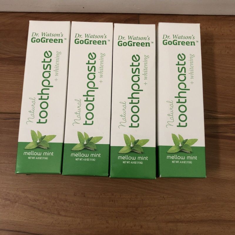 (4) Four Dr. Watson GoGreen Natural Toothpaste Whitening Mellow Mint 4. ...